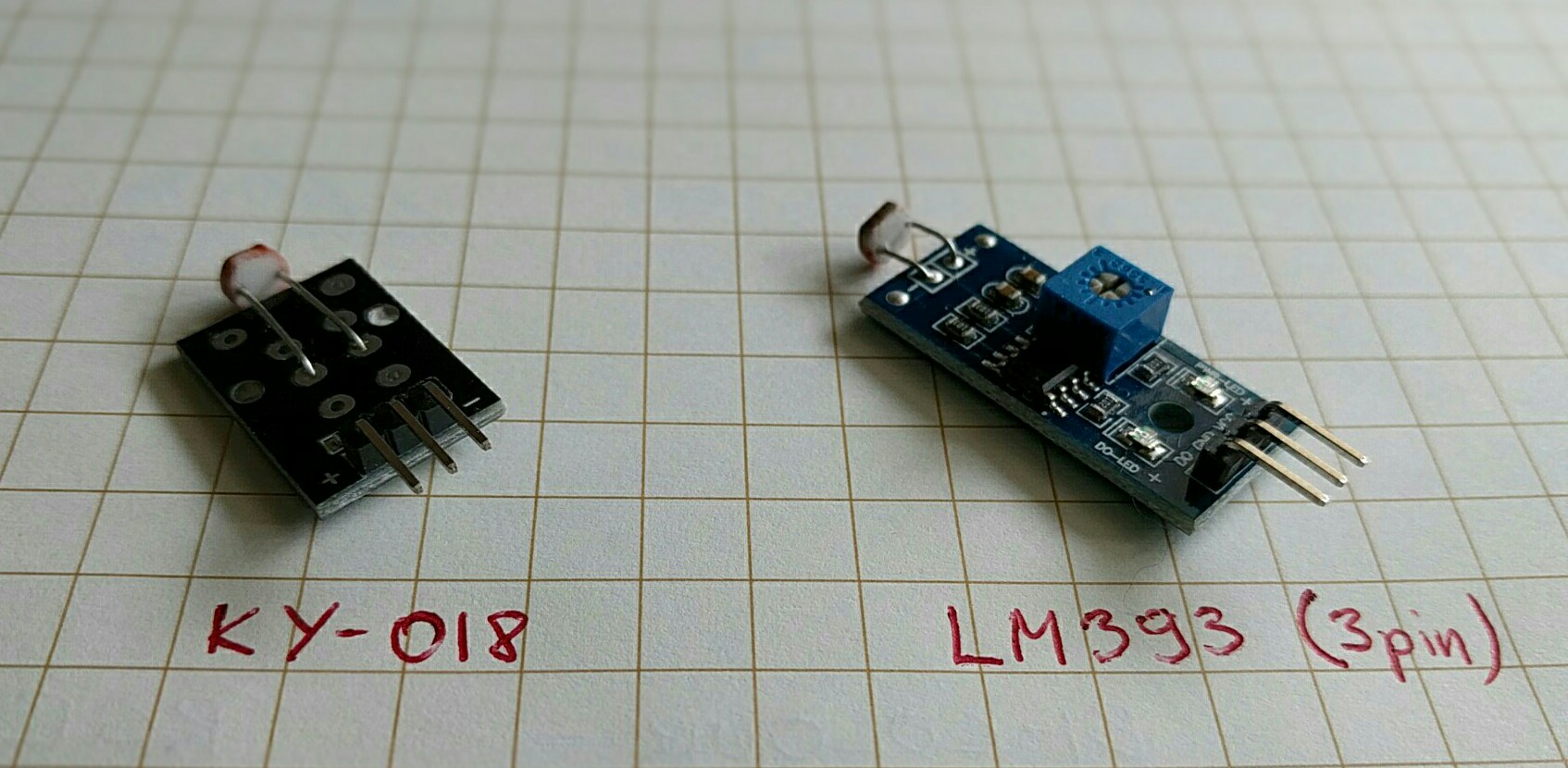 Light Sensor Modules Ky 018 And Lm393 3 And 4 Pin For A Raspberry Pi