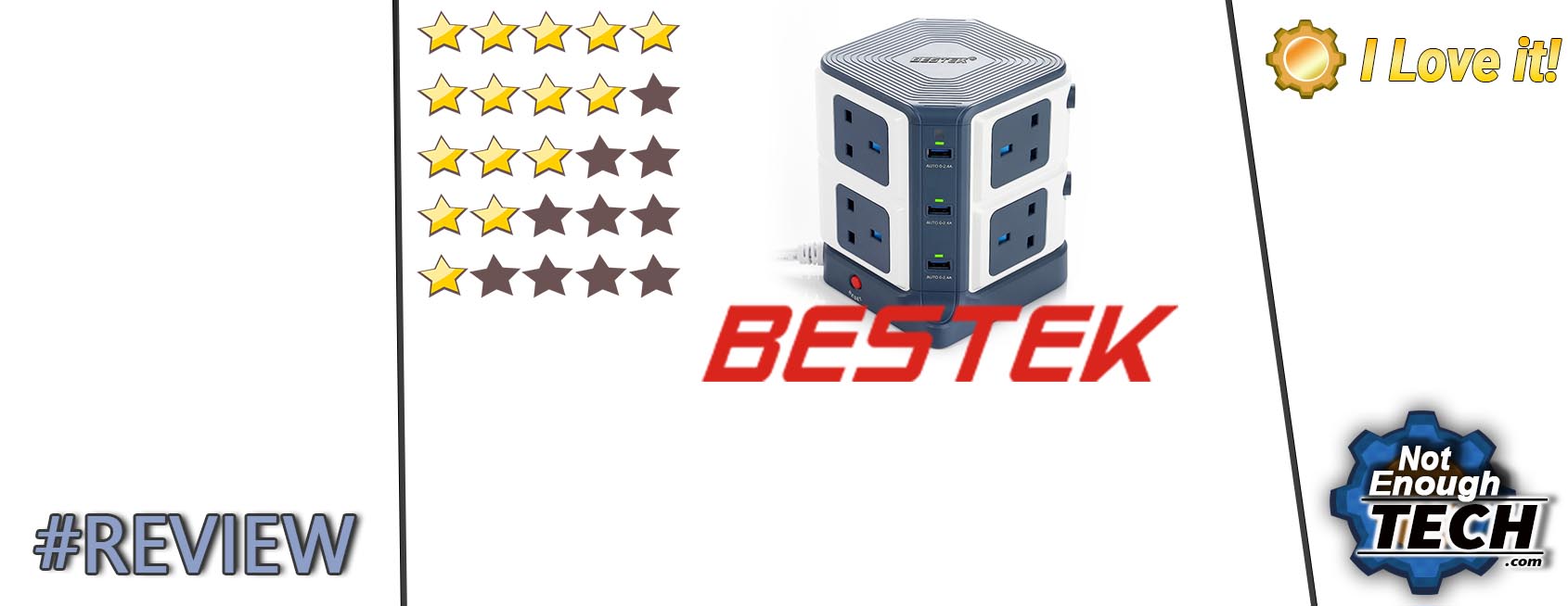 Cable managing with BESTEK 8 Way Surge Protected Tower with USB ...