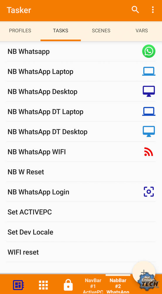 Tasker Smart NavBar #2 WhatsApp NavBar actions - NotEnoughTech